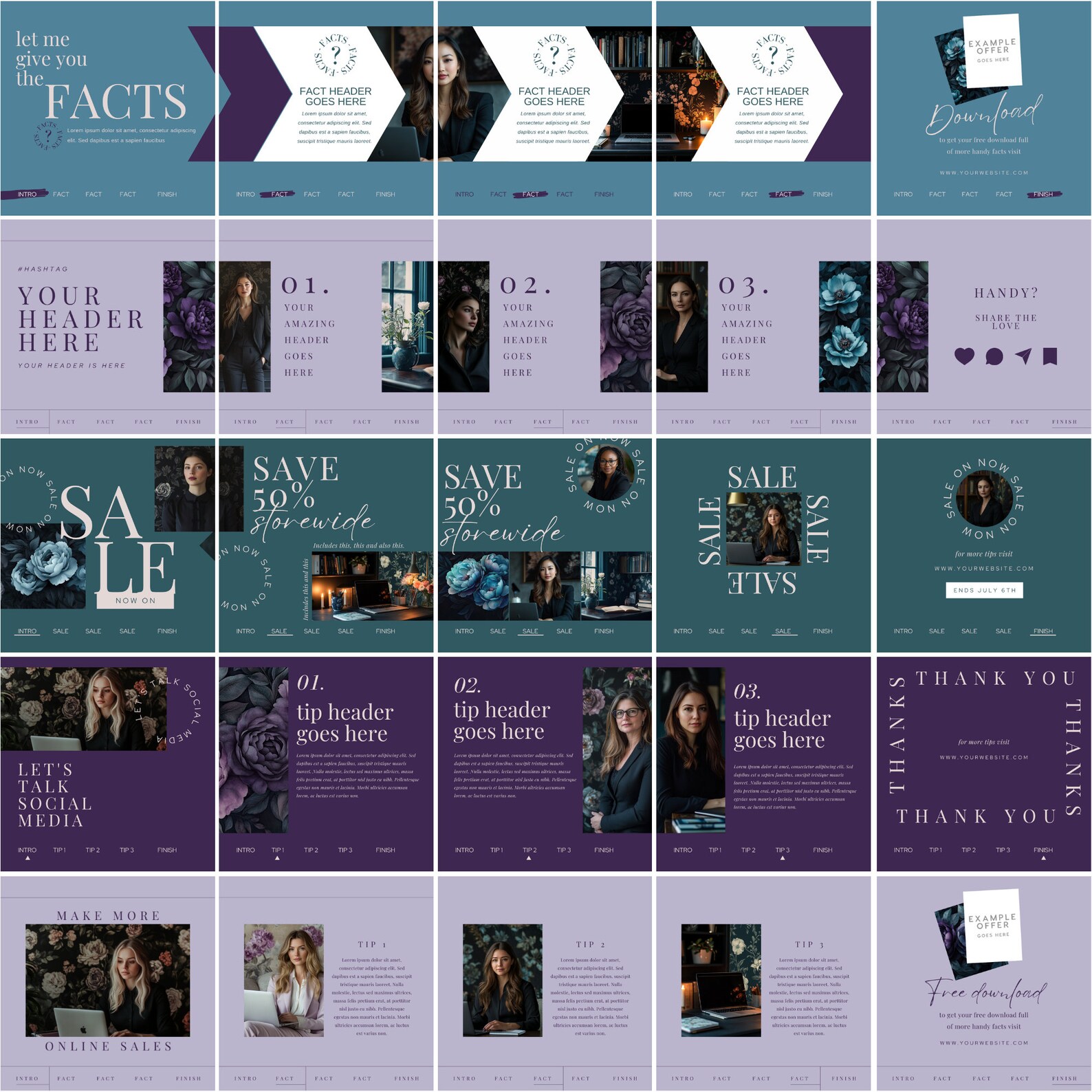 Instagram Carousel Templates Canva Template for Course Creators ...