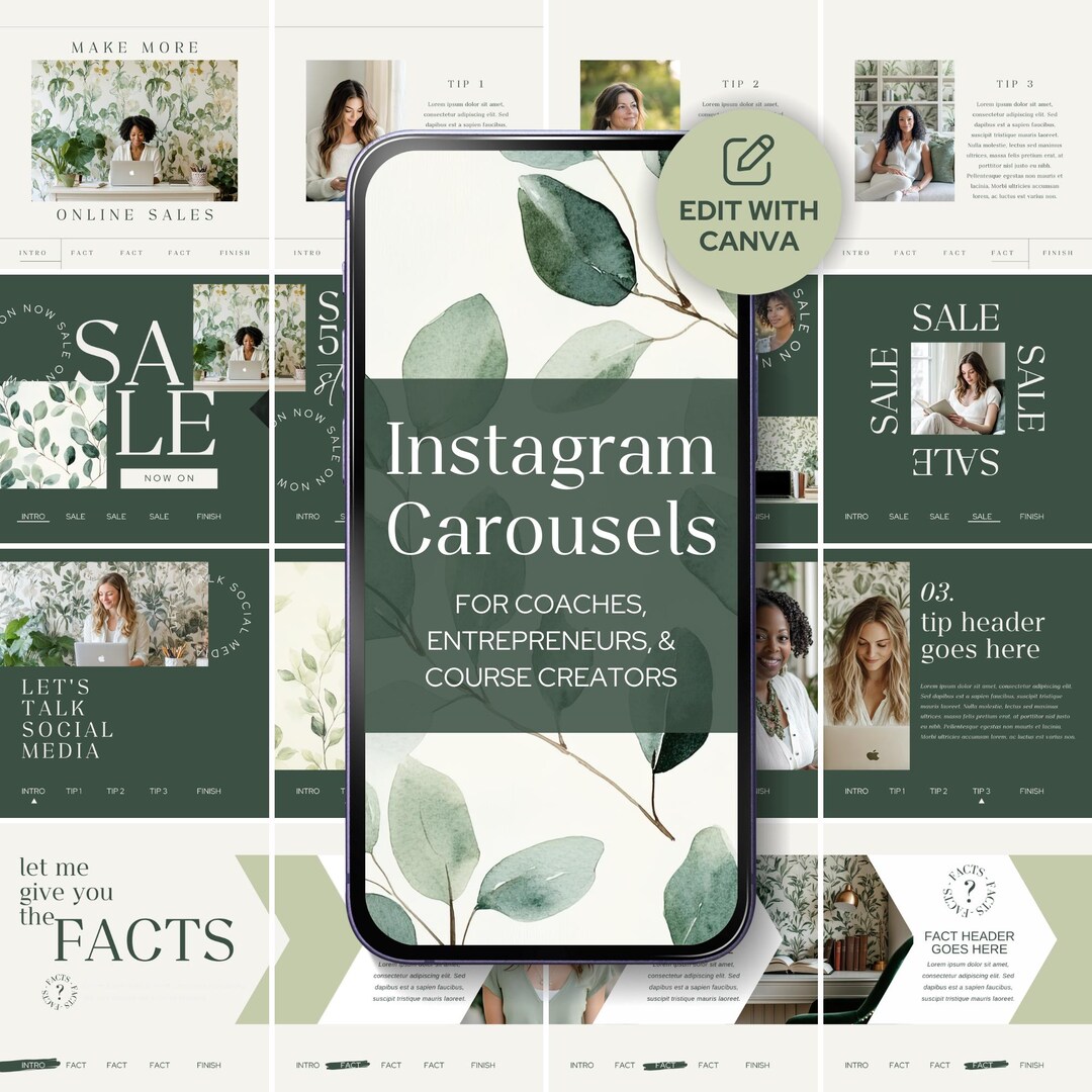 Instagram Carousel Templates Canva Template for Course Creators ...