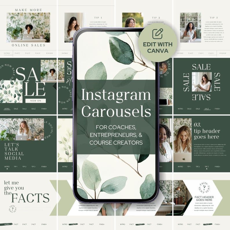 Instagram Carousel Templates Canva Template for Course Creators ...