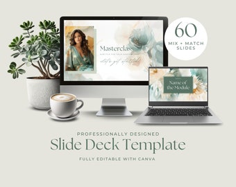 Webinar Template, Course Template Canva, Canva Presentation, Slide Deck Template Canva, Course ...