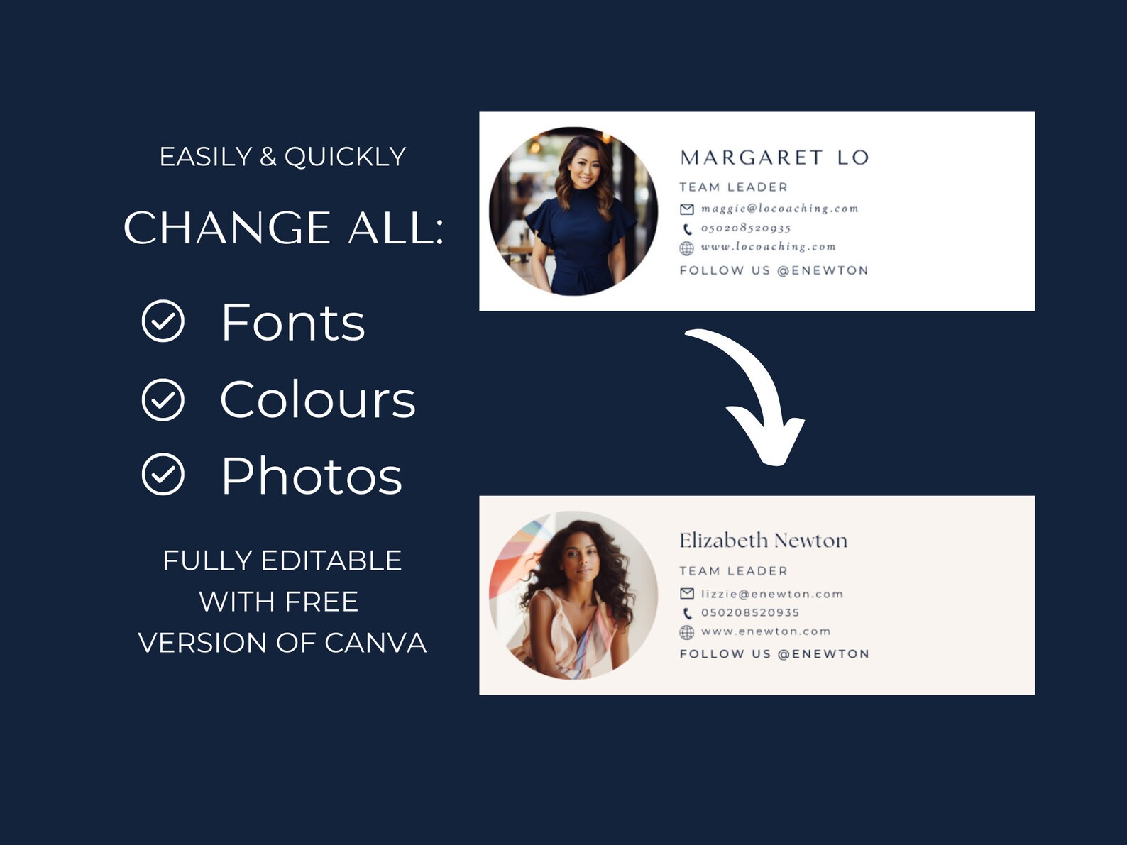 Email Signature Canva INSTANT DIGITAL DOWNLOAD Canva Signature Template ...