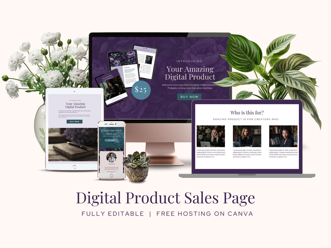 Landing Page Template Canva Digital Product Sales Page Canva Funnel ...