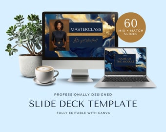 Webinar Template, Course Template Canva, Canva Presentation, Slide Deck Template Canva, Course ...