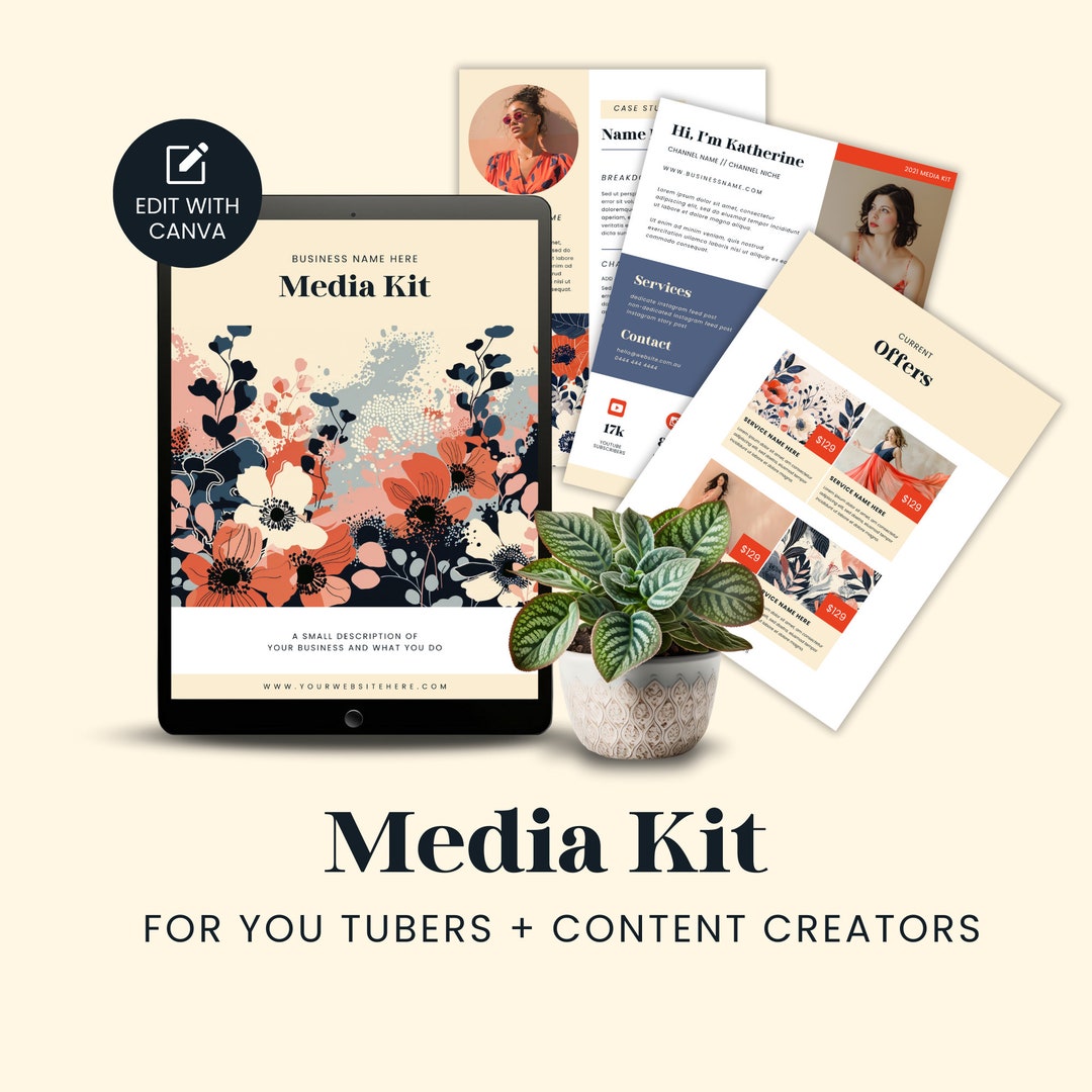 Youtuber Media Kit Influencer Media Kit Video Content Planner Press Kit ...