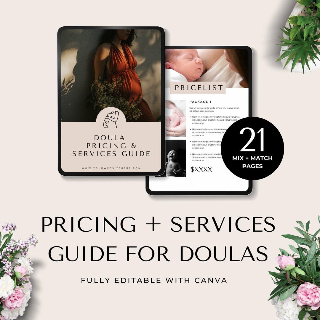 Doula Pricing Guide Doula Rate Sheet Editable Canva Template Doula ...