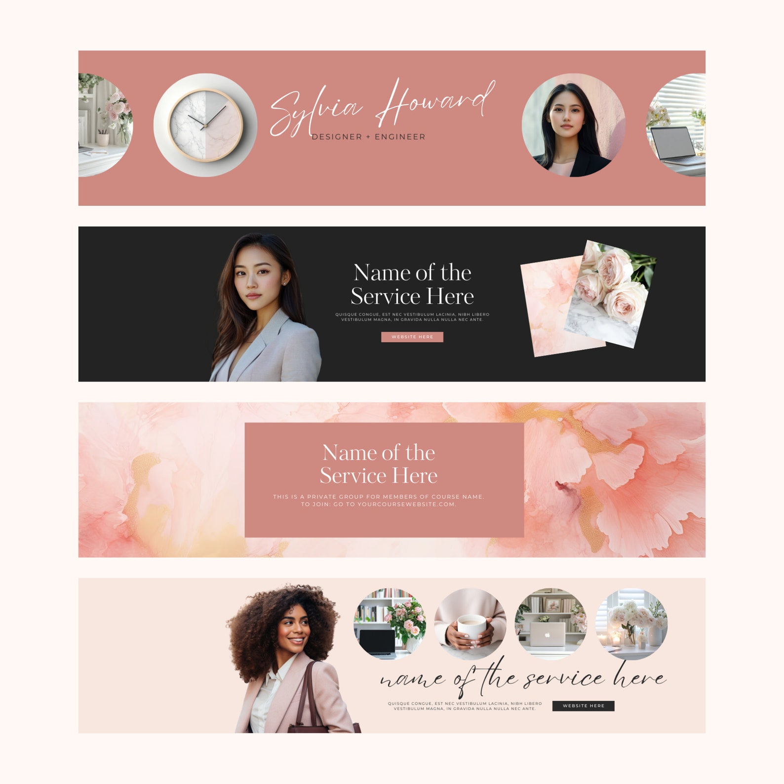 Linkedin Banner Canva Template Coach Profile Personal Branding ...
