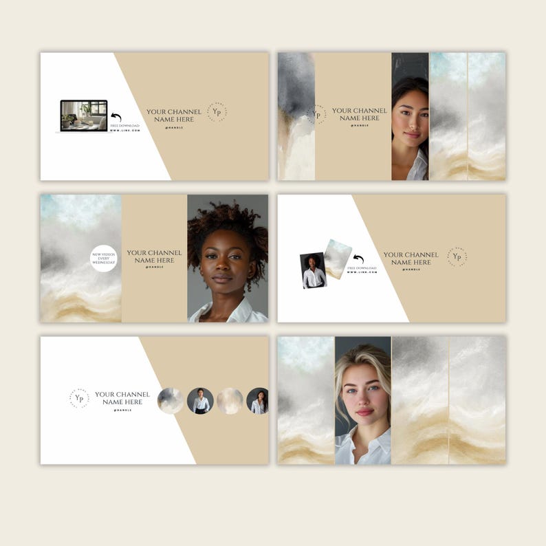 Editable Canva Template Youtube Banner Templates Video Thumbnail Trendy ...