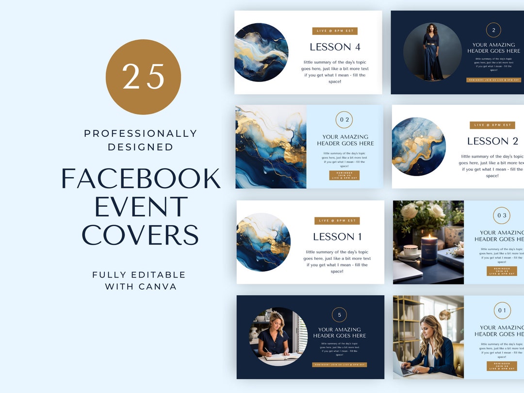 Facebook Event Template, INSTANT DOWNLOAD, Canva Event Covers, Course ...