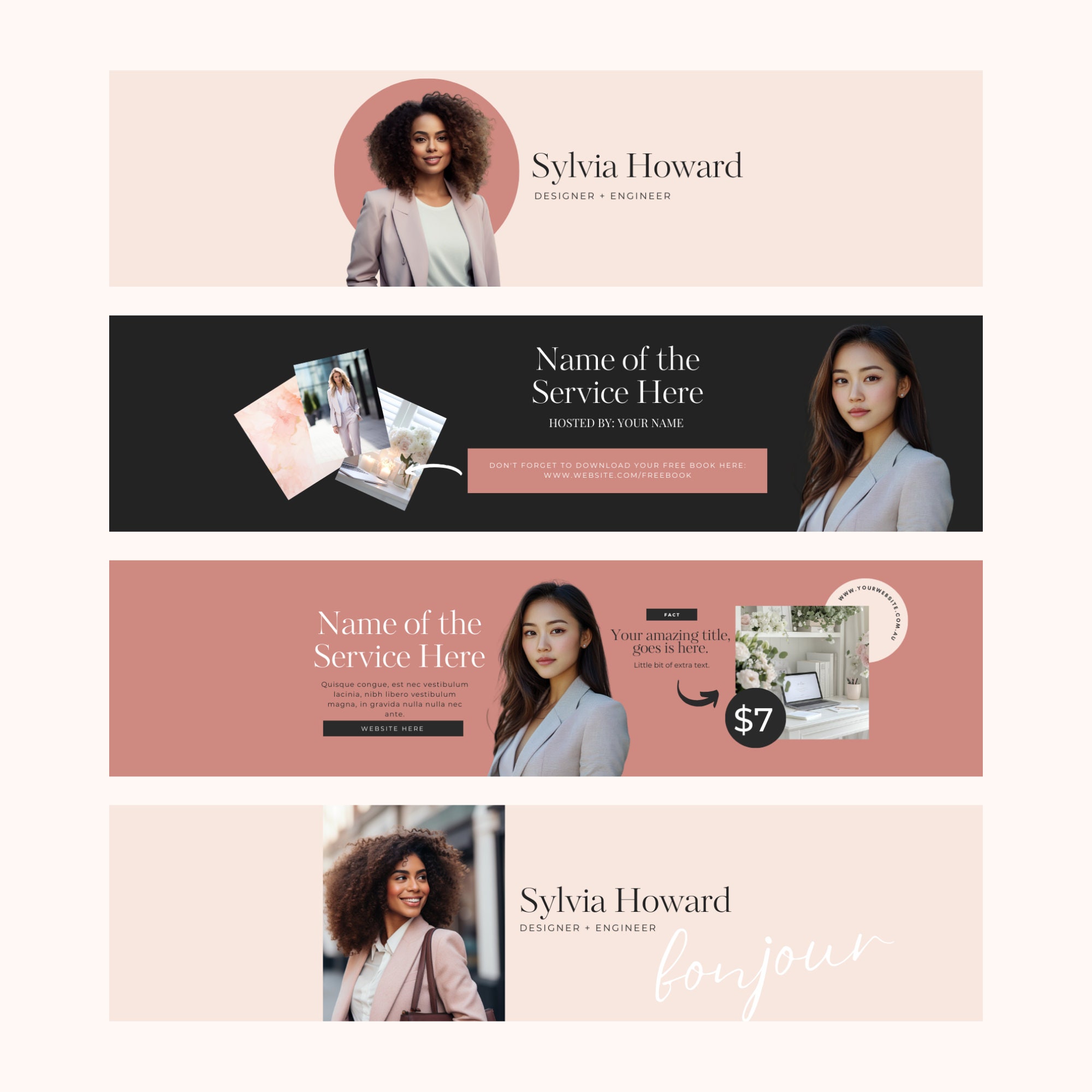 Linkedin Banner Canva Template Coach Profile Personal Branding ...