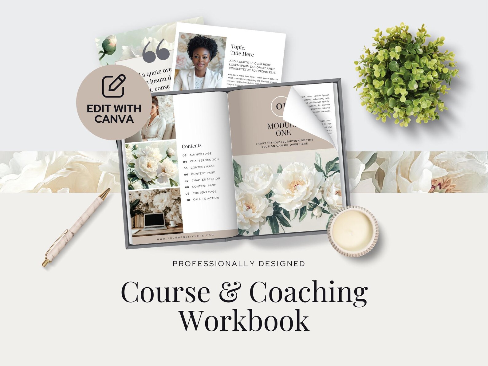 Course Workbook Canva Template Lead Magnet Ebook Editable Workbook ...
