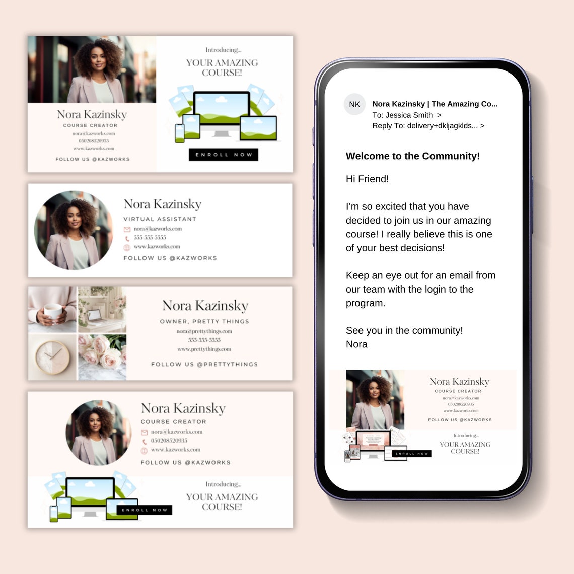 Email Signatures Templates Canva Canva Signature Template Modern Email ...