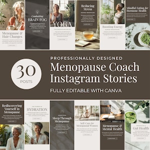 Menopause Coach Instagram Stories Wellness Instagram Marketing Editable ...
