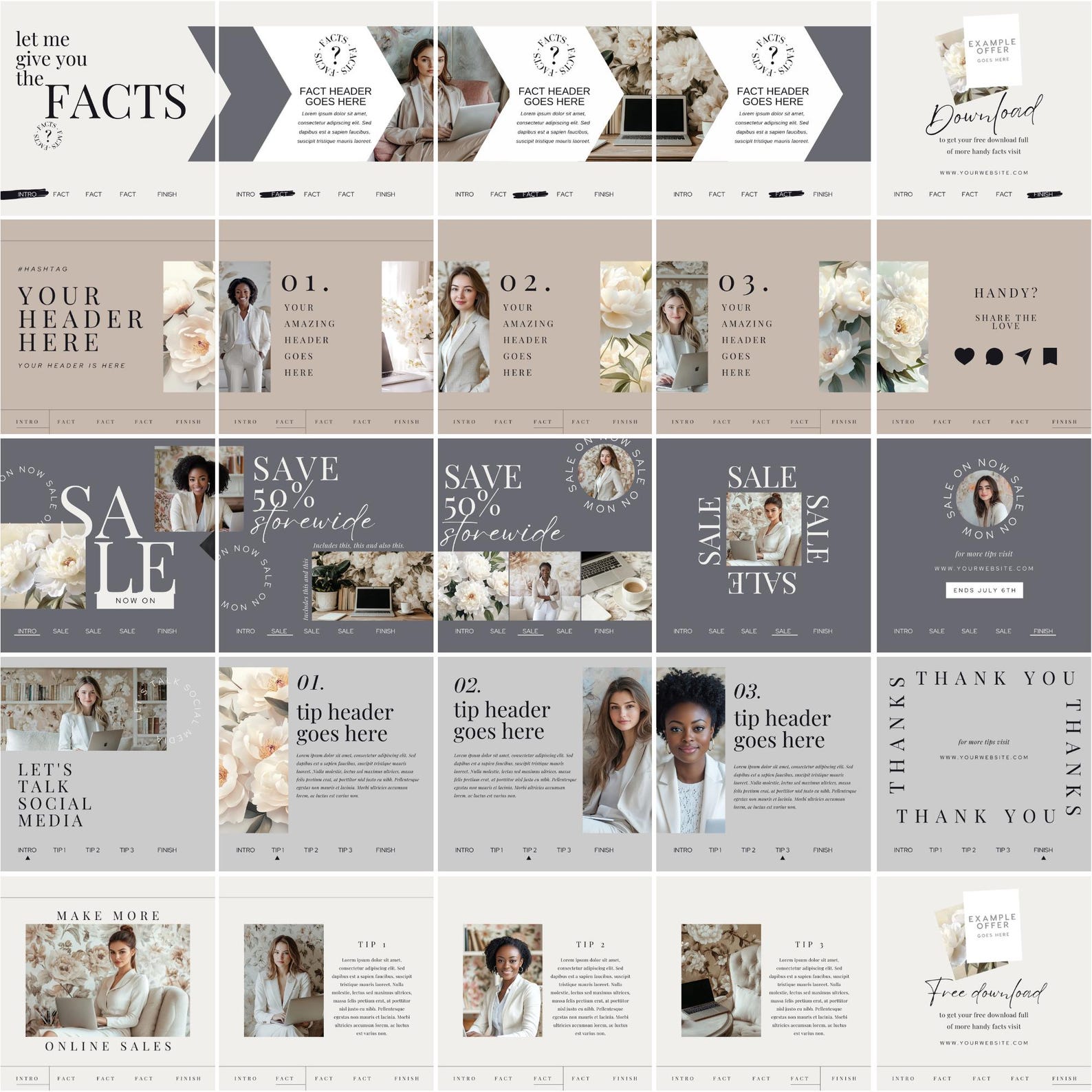 50 Instagram Carousel Templates for Canva Course Creators Seamless ...