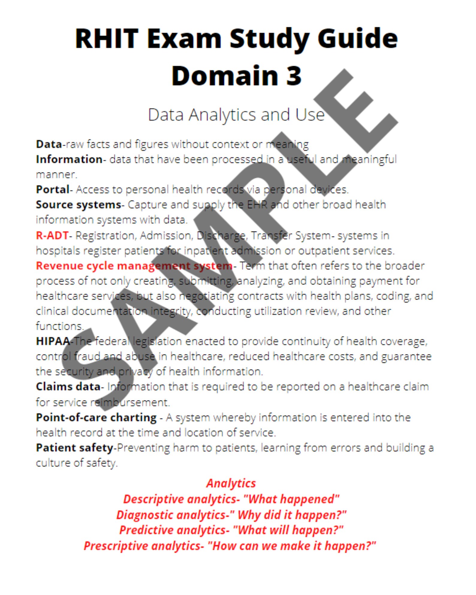 The Complete RHIT Study Guide - Etsy