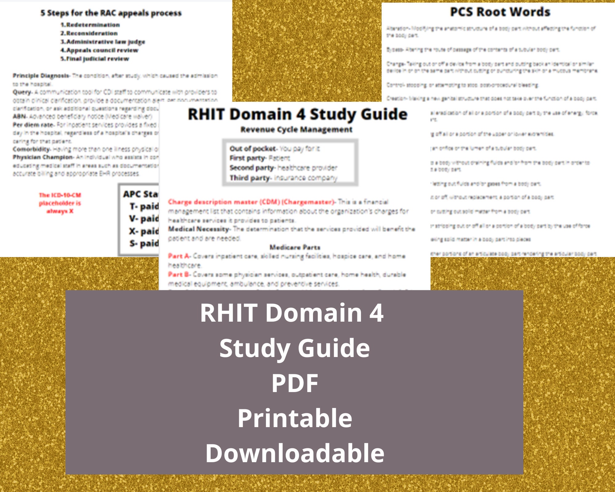RHIT Domain 4 Study Guide - Etsy
