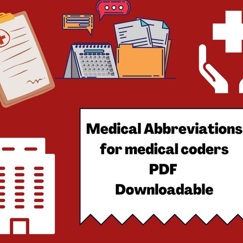 Medical Abbreviations for Medical Coders - Etsy