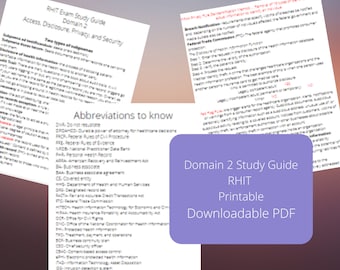 RHIT Domain 4 Study Guide - Etsy