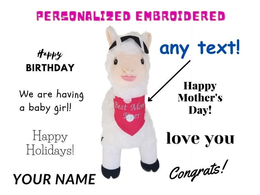 Personalized Embroidered Picky Llama Stuffed Animal Plush Toy 15 ...