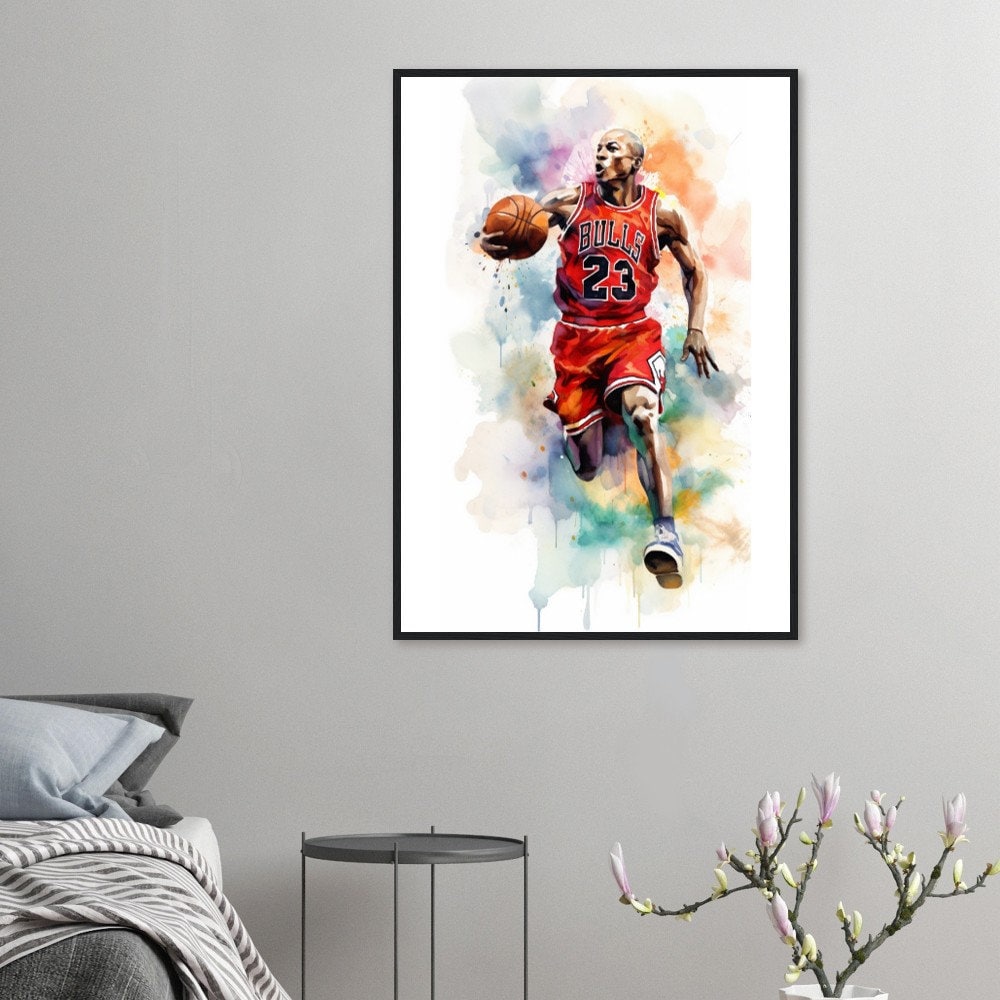 Michael Jordan Poster, Chicago Bulls, NBA Poster, Sports Poster, Mid ...