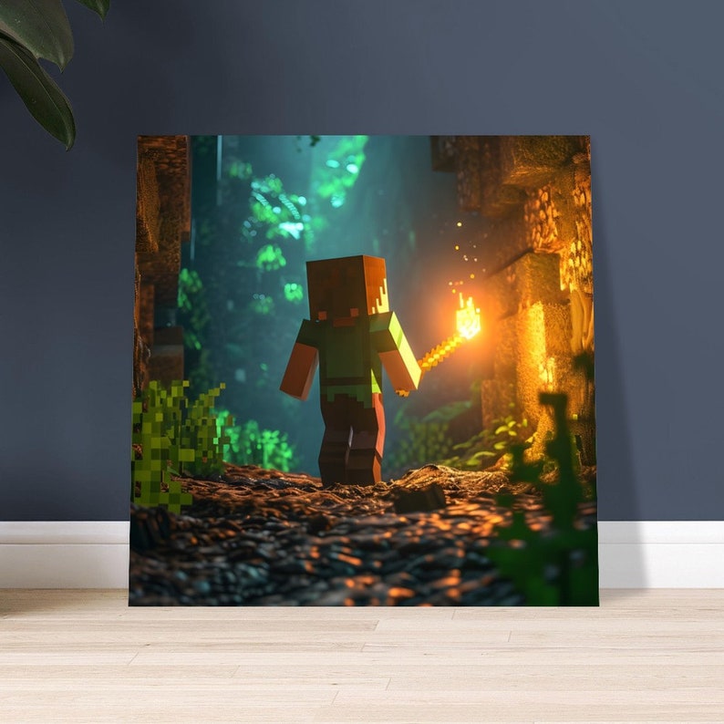 Minecraft Cave Exploration Poster - Adventurous Wall Art, Gamer Decor ...