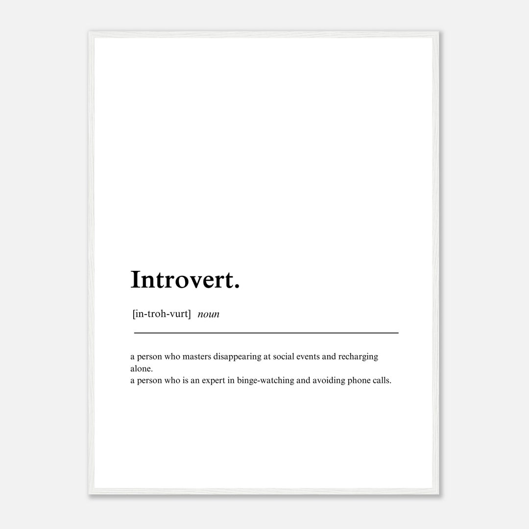 Introvert Definition Poster | Witty Printable Art for Introverts | Fun ...