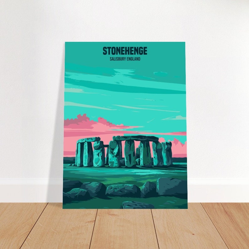Stonehenge Poster Ancient British Landmark, Historical Art, Travel ...