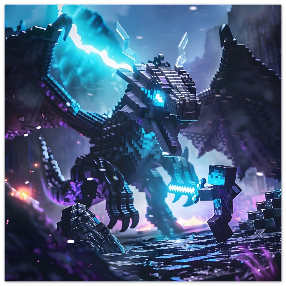 Minecraft Ender Dragon Poster Gamer Decor Minecraft Wall Art Print ...