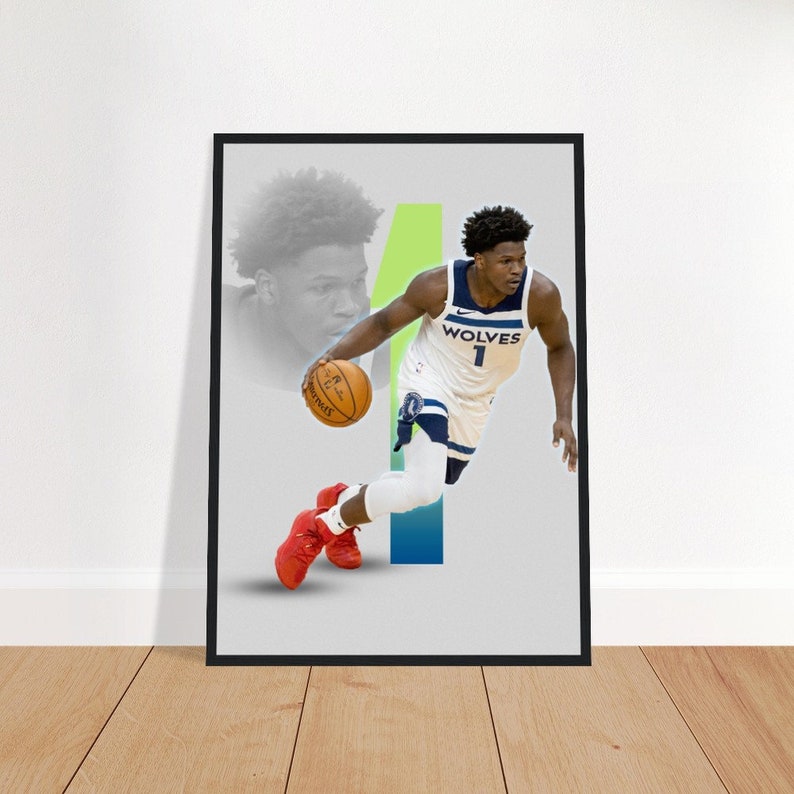 Anthony Edwards Minnesota Timberwolves Poster - Sports Art Decor - Etsy