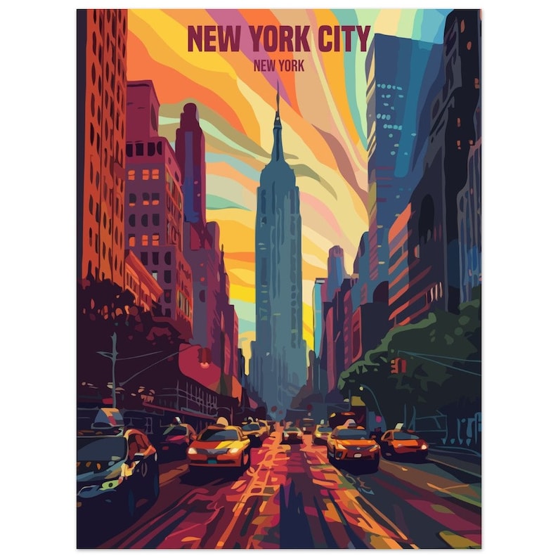 New York City Skyline Poster Iconic Urban Landscape, Cityscape Art ...