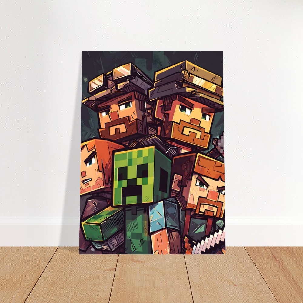 Minecraft Legends Poster: Creepers, Minecraft Players, and Iconic ...