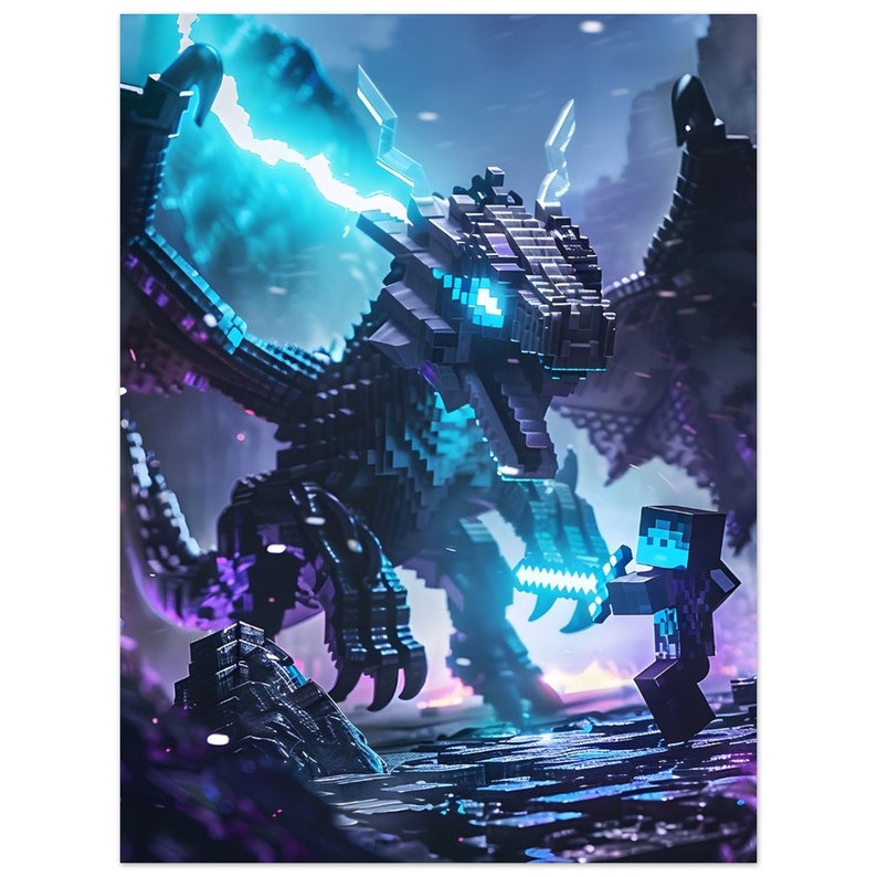 Minecraft Ender Dragon Poster Gamer Decor Minecraft Wall Art Print ...