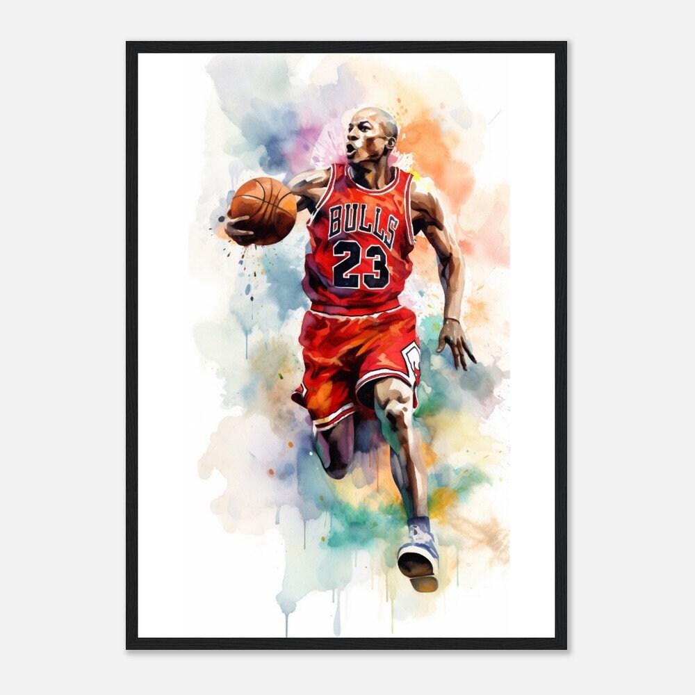 Michael Jordan Poster, Chicago Bulls, NBA Poster, Sports Poster, Mid ...