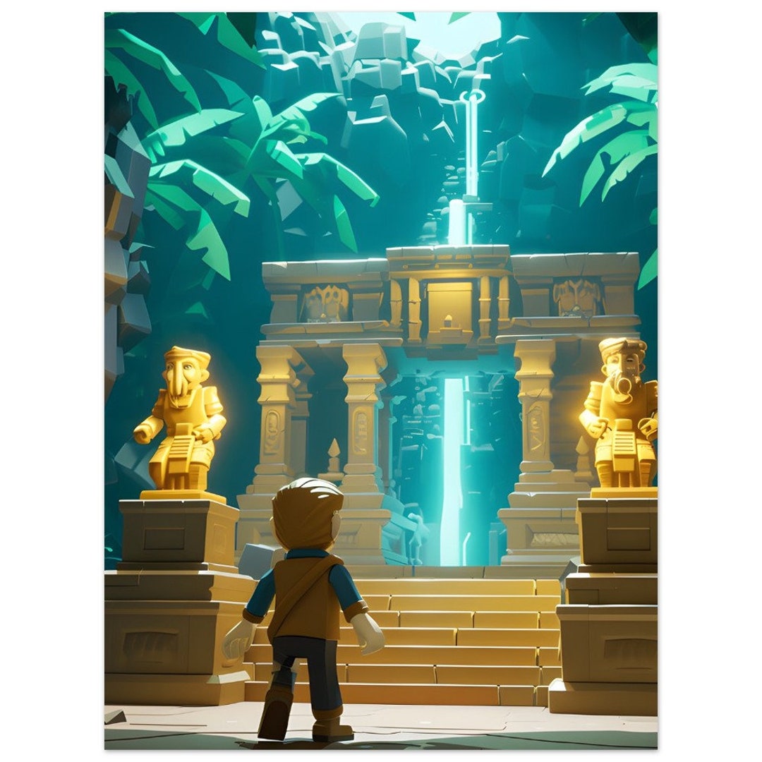Roblox Adventure Poster Perfect Gift for Gamers Customizable Worlds ...