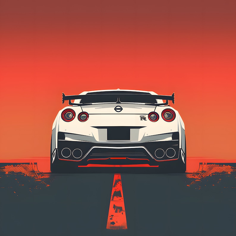 Sleek Nissan GTR Wall Art Poster - Ideal Decor for Man Cave or Garage ...