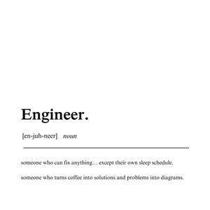 Engineer Definition Poster | Creative Wall Art for Engineers | Funny ...