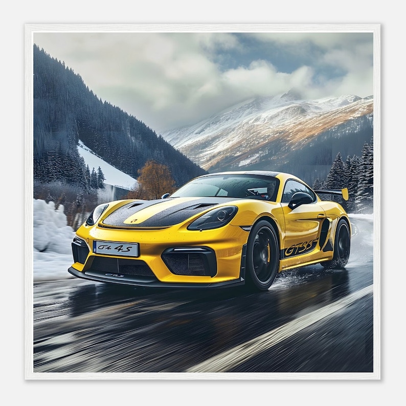 Porsche Cayman GT4 Art Print Racing Elegance, Automotive Wall Decor ...