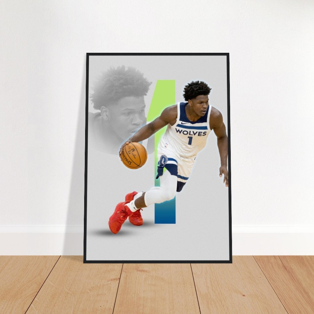 Anthony Edwards Minnesota Timberwolves Poster - Sports Art Decor - Etsy