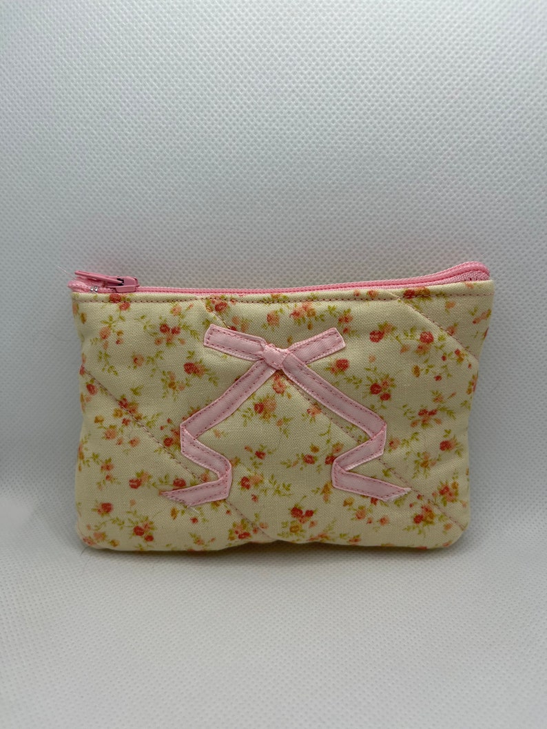 Coquette Floral Ribbon Mini Coin Pouch/purse - Etsy