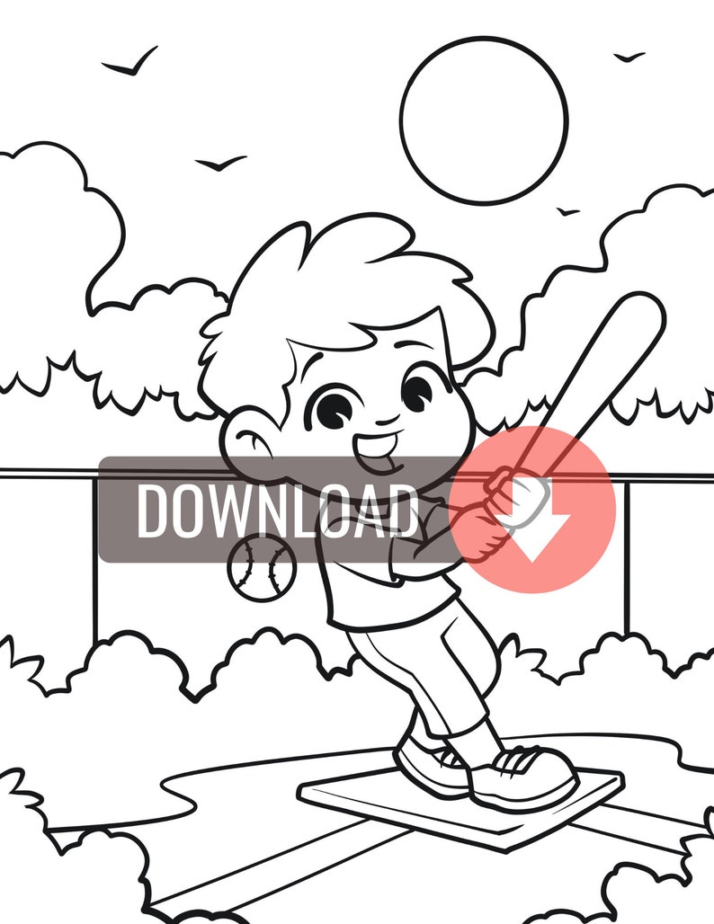 Jumpstart Digital Sports Coloring Book for Kids - Etsy