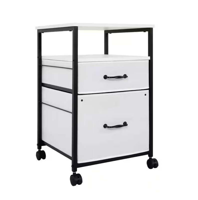 MAYKOOSH 2 Drawer Rolling Filing Cabinet, Modern Wood File Storage ...