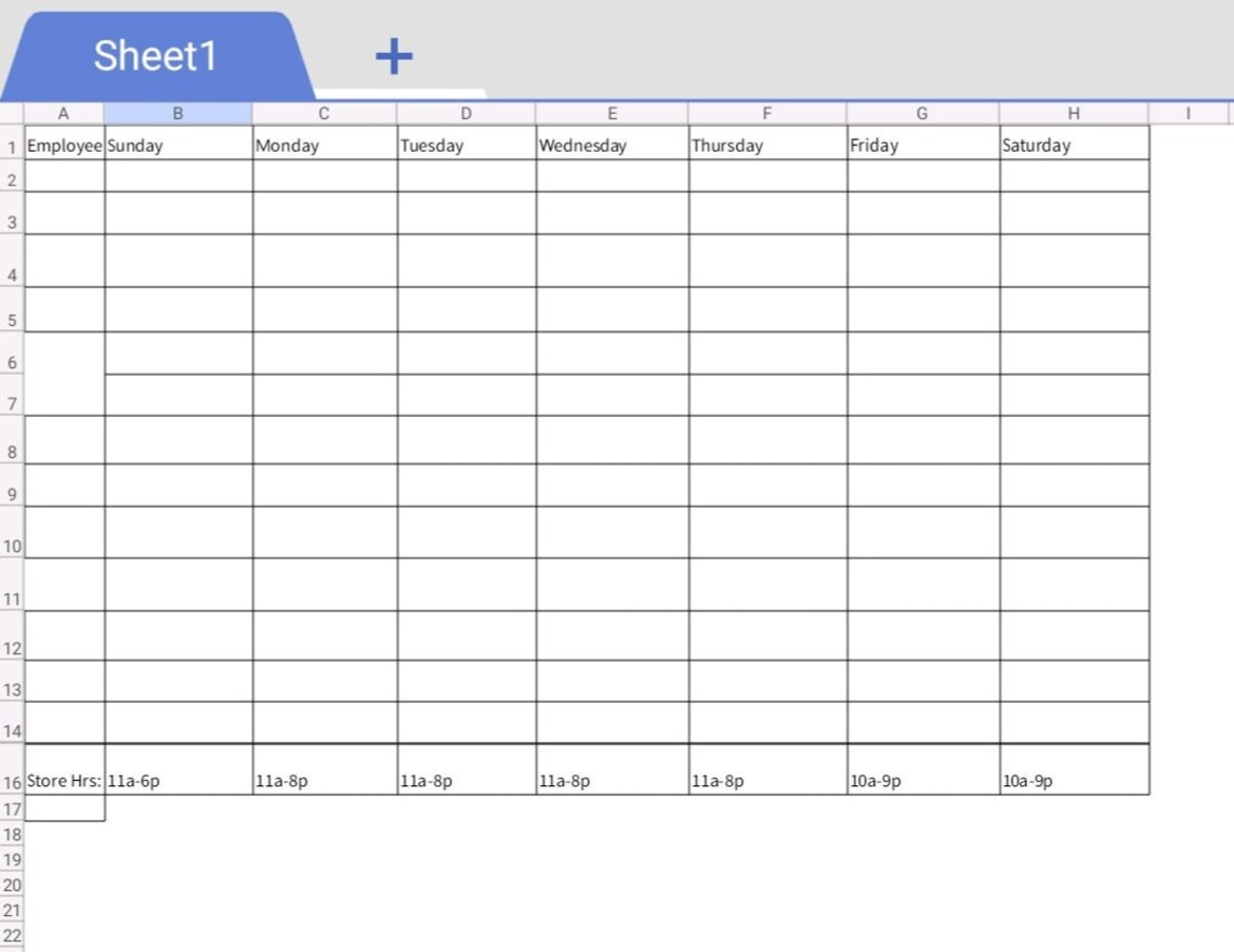 Blank Schedule Template Excel - Etsy
