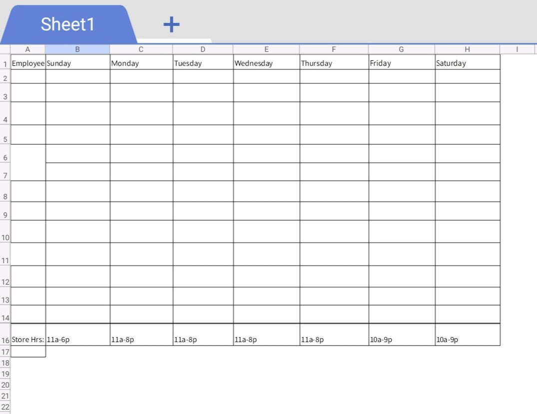 Blank Schedule Template Excel - Etsy