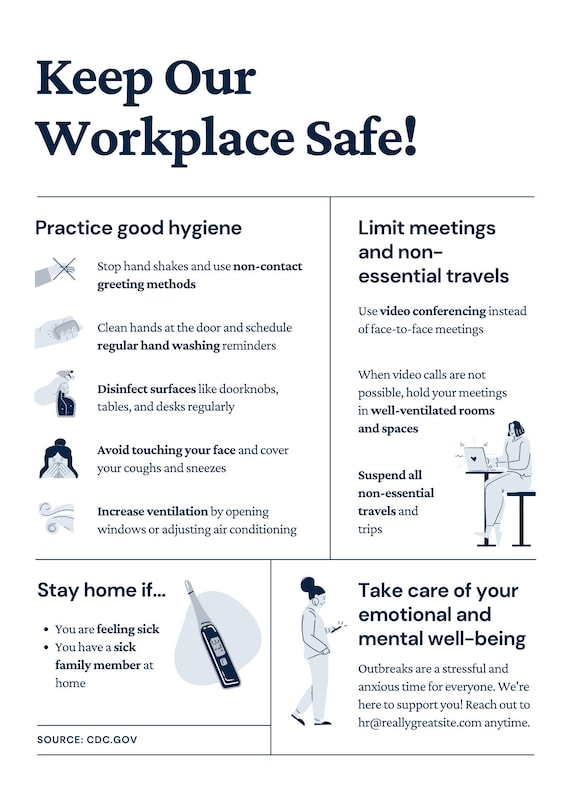 Keep Workplace Safe Poster - Etsy