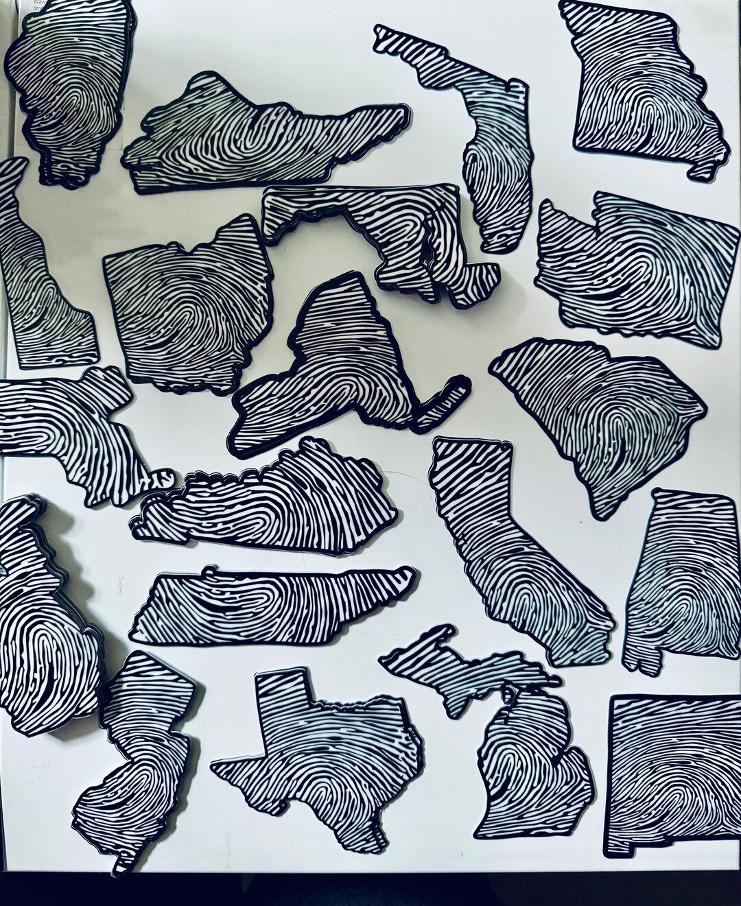 Fingerprint States (USA) Stickers, All 50 States Available! Unique ...