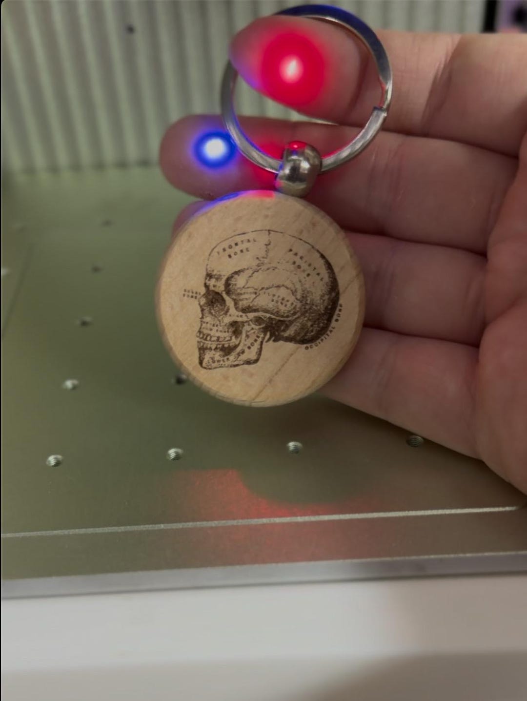 Anatomical Skull Keychain: Laser Engraved Wooden Forensic Science Gift ...