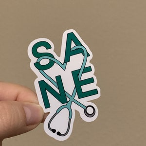 SANE Nurse Sticker: Forensic Nursing Decal, Medical Gift - Etsy