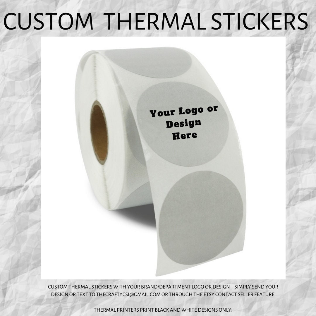 Custom Design/text Thermal Stickers | Brand Logo | Customizable Design ...