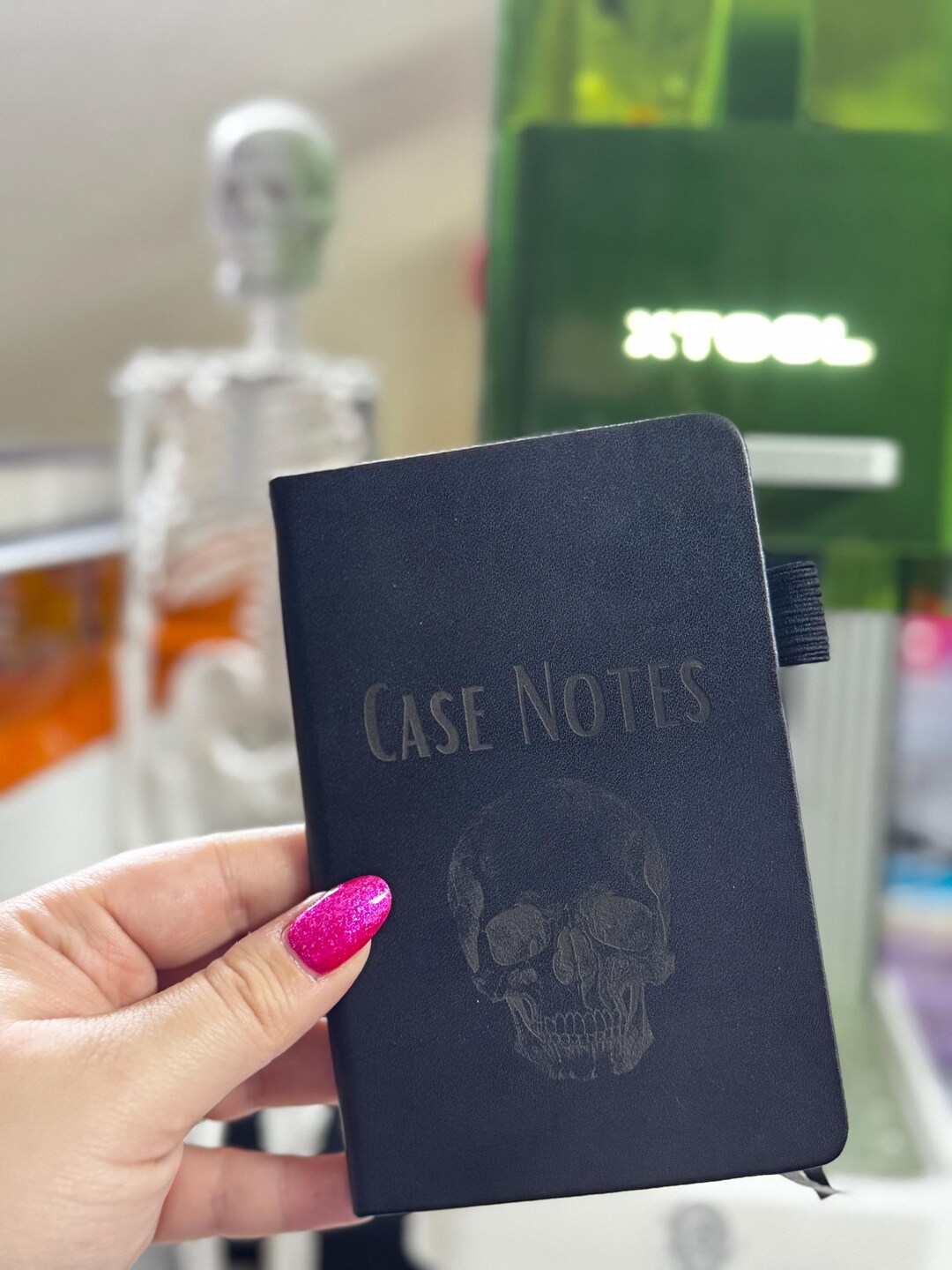 Faux Leather Case Notes Journal With Skull : Pocket Sized Notebook for ...
