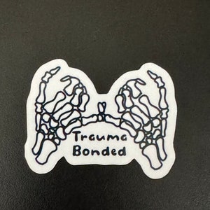 Trauma Bonded Pinky Promise Skeleton Hands Sticker | Crime Scene ...