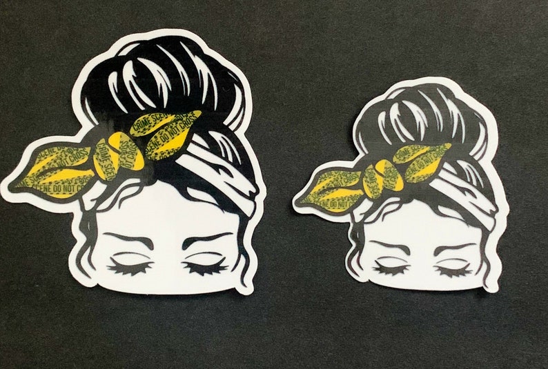 Crime Scene Tape Messy Bun Sticker Police and Forensics - Etsy